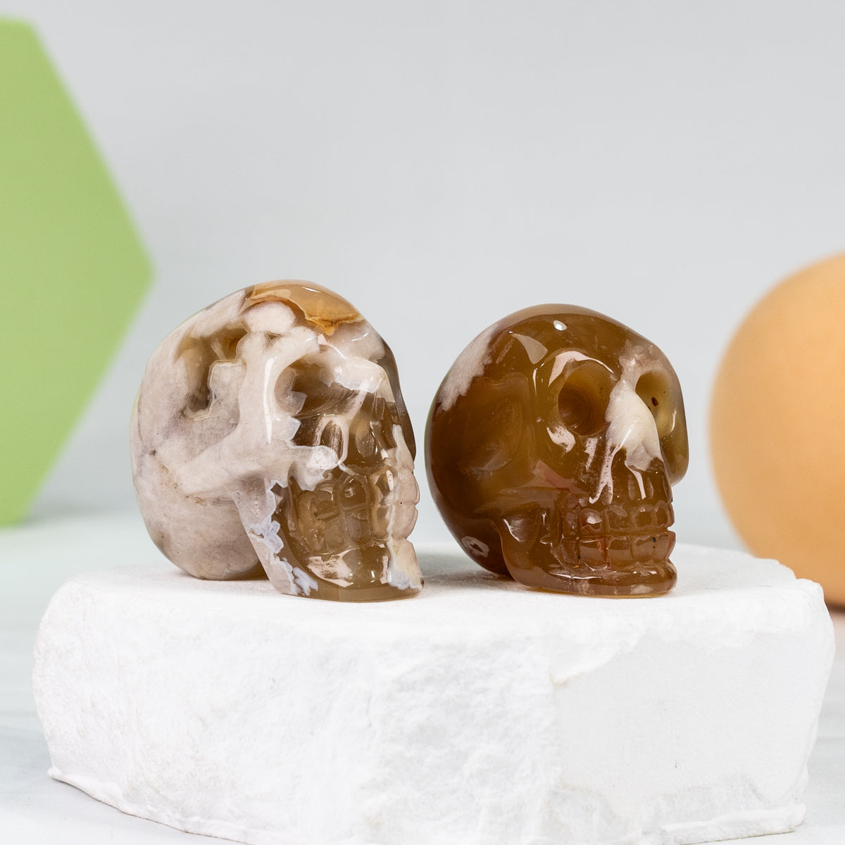 Cherry agate skull Carving – Flipped Crystal