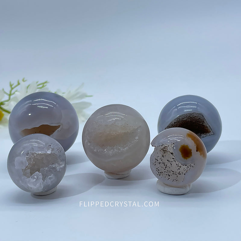 Agate Geode Sphere(small) – Flipped Crystal